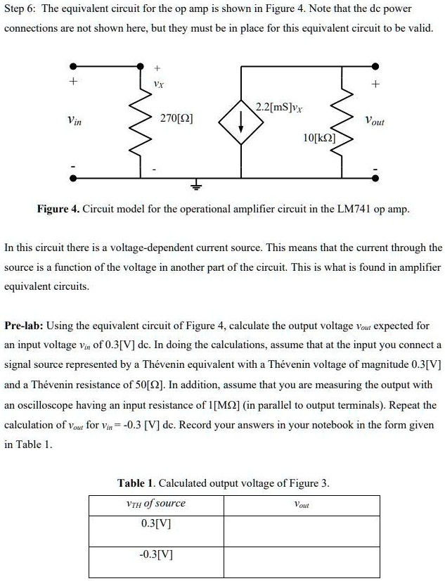 Step 6: The equivalent circuit for the op amp is shown in Figure 4 ...