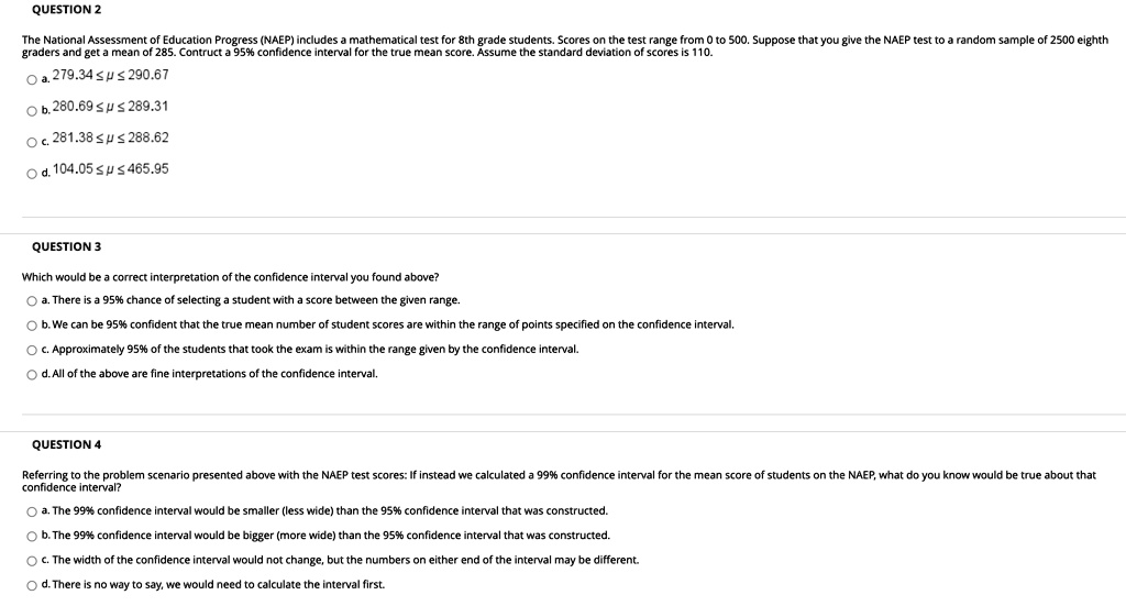 question 2 the national assessment of education progress naep includes ...