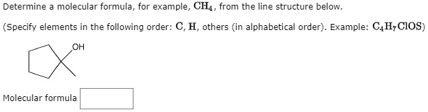 SOLVED: Determine the molecular formula for the example CHL from the ...