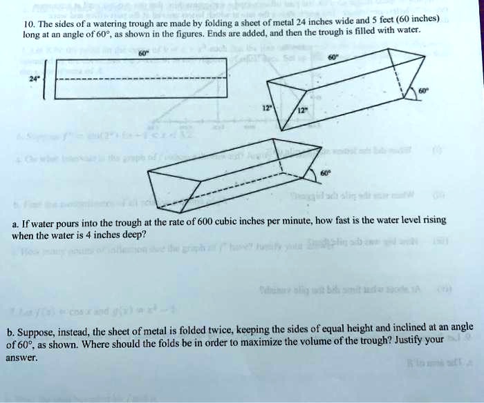 10. The sides of a watering trough are made by folding a...