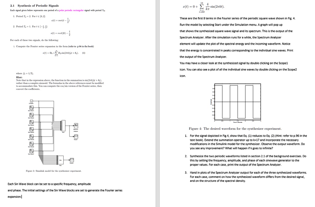 SOLVED: Synthesis of Periodic Signals 2.1 Synthesis of Periodic Signals ...