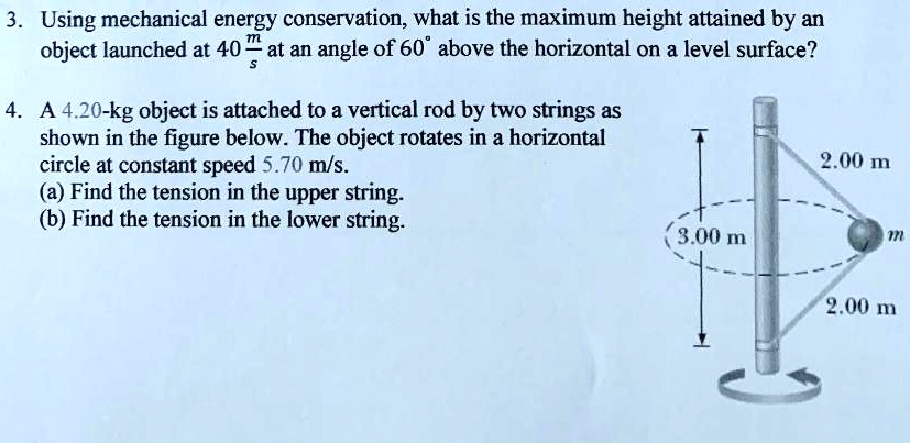 3. Using mechanical energy conservation, what is the maximum height ...