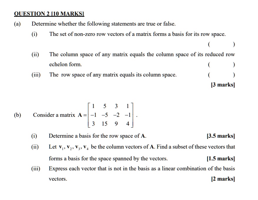 SOLVED: QUESTON 2 ILMARKS (a) Determine whether the following ...