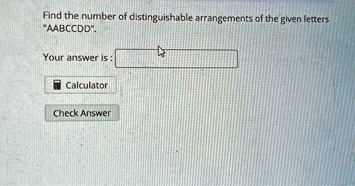 Find the number of distinguishable arrangements of the given letters ...
