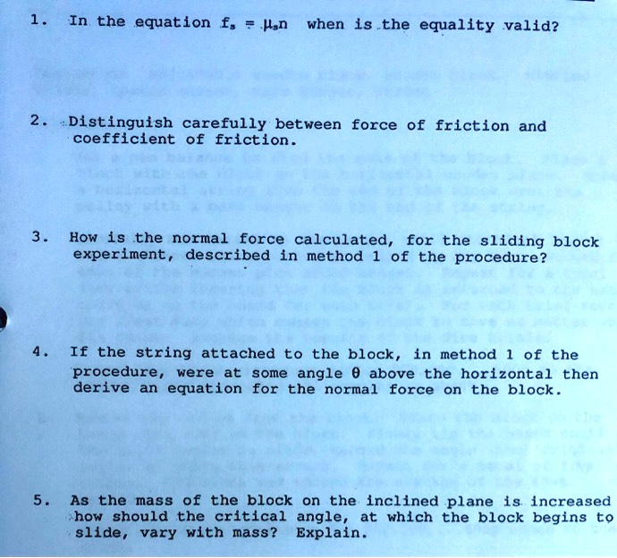 SOLVED: In the equation f, Han when is.the equality valid? Distinguish ...