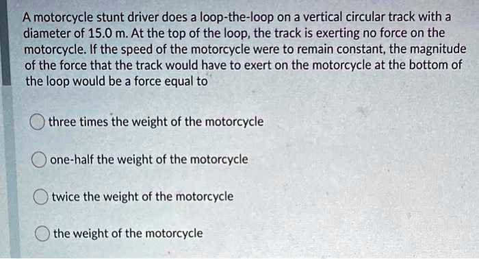 A motorcycle stunt driver does a loop-the-loop on a vertical circular ...