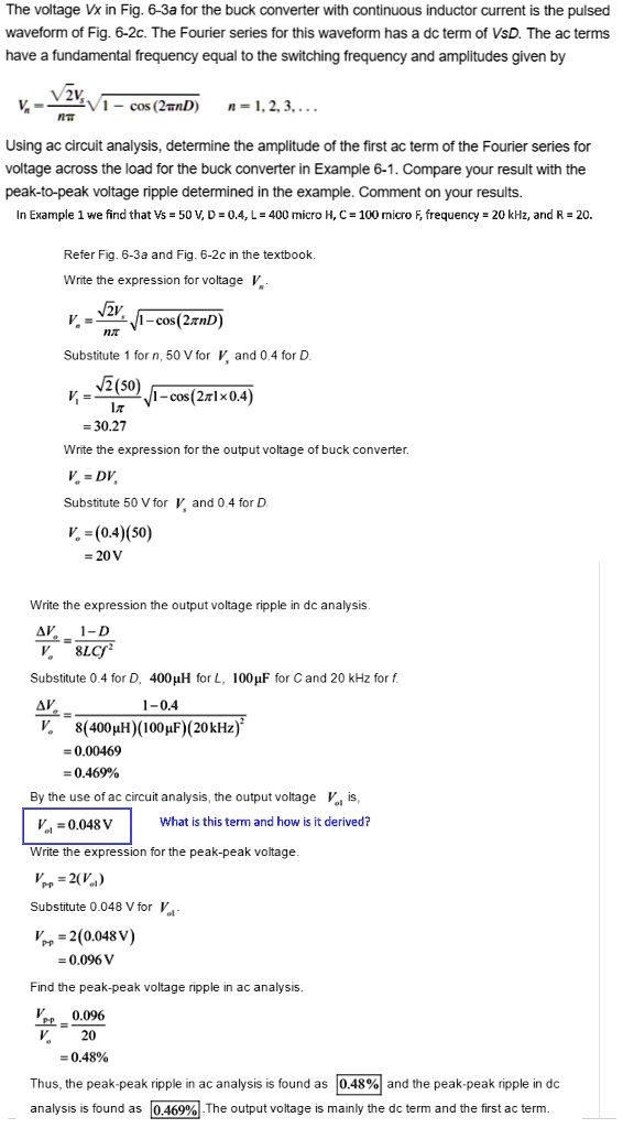 the voltage vx in fig 6 3a for the buck converter with continuous ...