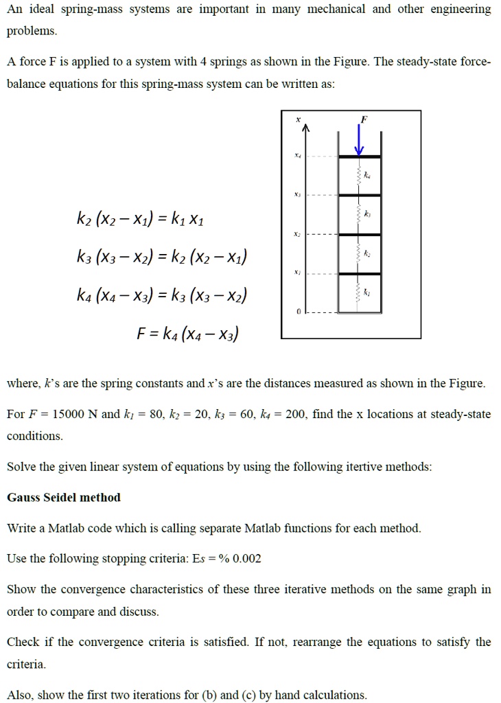 SOLVED: An ideal spring-mass system is important in many mechanical and ...
