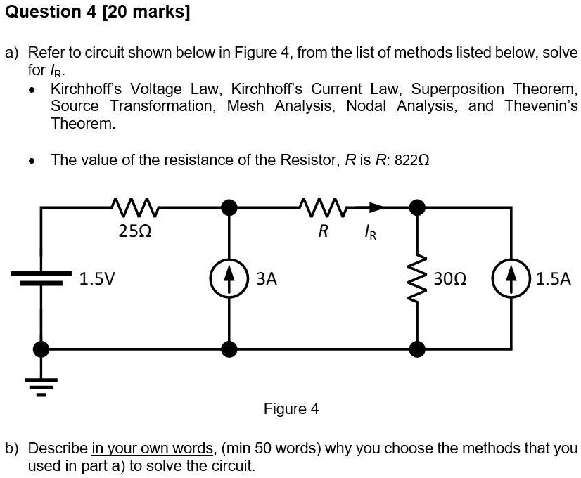 SOLVED: Question 4 [20 marks] Refer to the circuit shown below in ...
