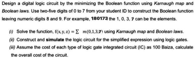 VIDEO solution: Design a digital logic circuit by minimizing the ...