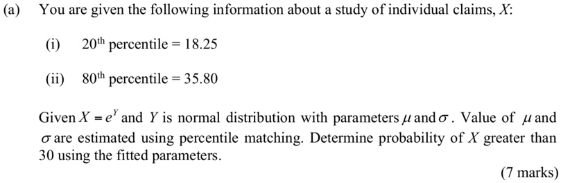 (a) You are given the following information about a study of individual ...