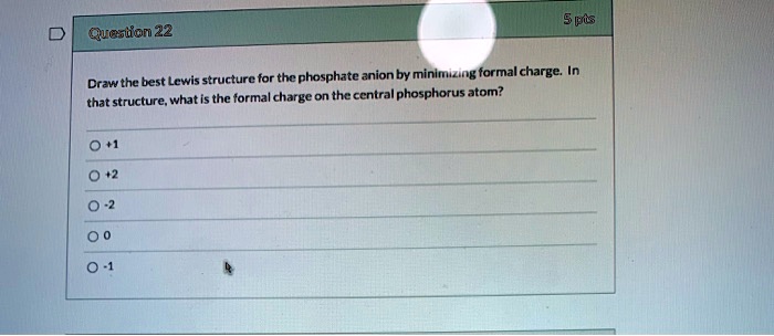SOLVED: pts Quejiion 22 Draw the E best Lewis structure for the ...
