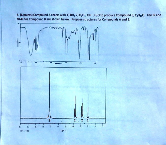 6 6 points compound reacts with 1 bh 2 hoz oh ho to produce compound b ...