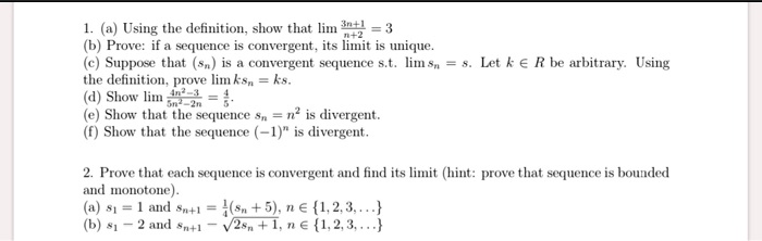 Using The Definition Show That Lim Rtl Prove Seque Solvedlib 