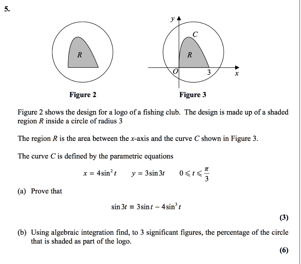 SOLVED: 5. R R Figure 2 Figure 3 Figure 2 shows the design for logo ofa fishing club. The design ...