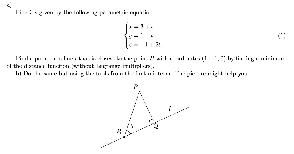 line is given by the following parametric equation 3 y 1 t 12t find a ...