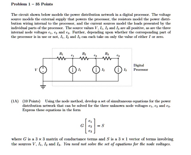 SOLVED: The circuit shown below models the power distribution network ...