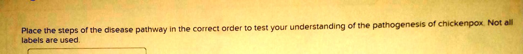 Place the steps of the disease pathway in the correct order to test ...
