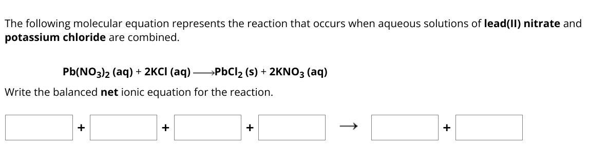 SOLVED: The following molecular equation represents the reaction that occurs when aqueous ...
