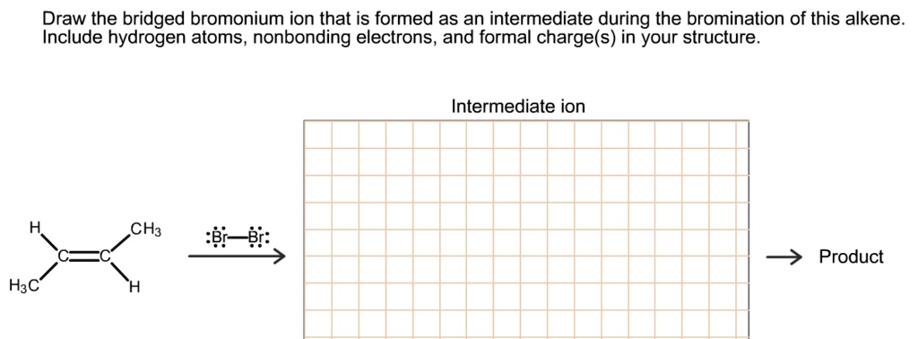 draw the bridged bromonium ion that is formed as an intermediate during ...