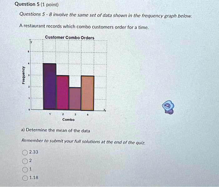texts how would i solve this question 5 1 point questions 5 8 involve the same set of data shown ...