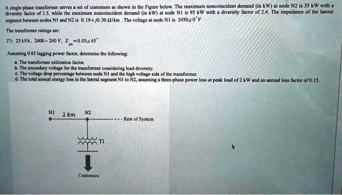 SOLVED: A single-phase transformer serves a set of customers as shown ...
