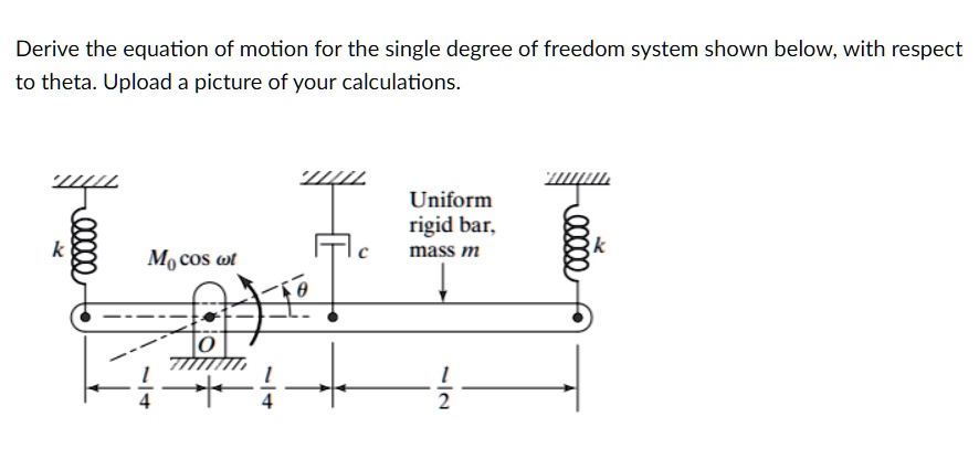 SOLVED: Derive the equation of motion for the single degree of freedom system shown below, with ...