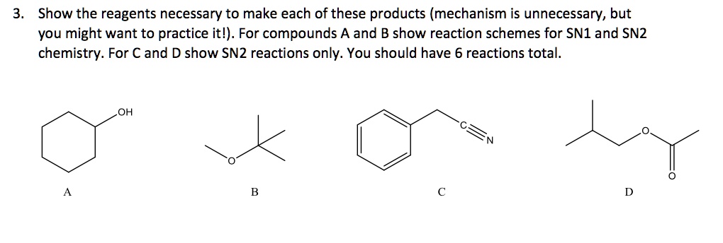 SOLVED: Show the reagents necessary to make each of these products (mechanism is unnecessary ...