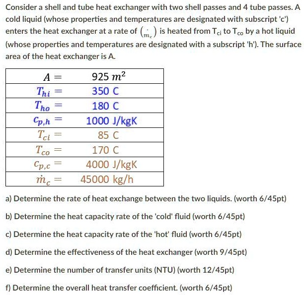 SOLVED: Please help! Can be solved using heat transfer equations ...