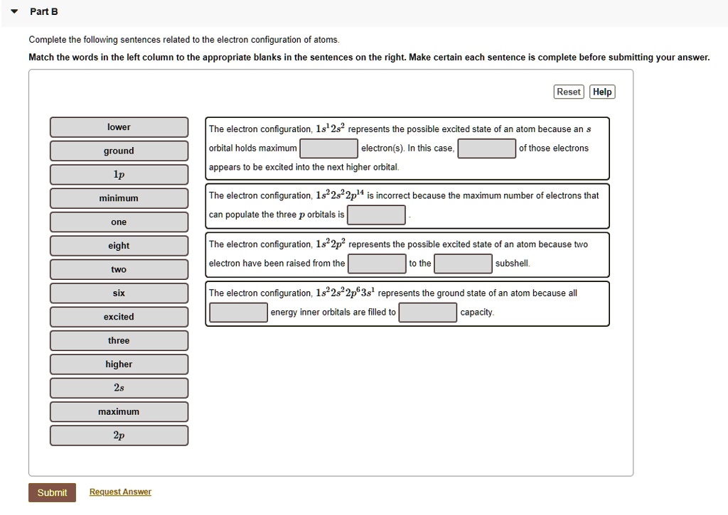 pant b complete the following sentences related to the electron ...