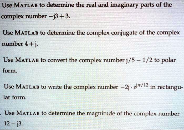 SOLVED: Please show the work done on MATLAB and how to set it up ...