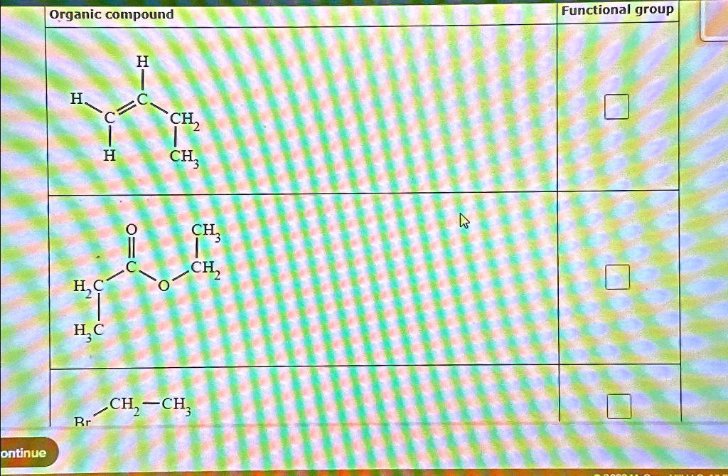 Name The Functional Groups Organic Compound Functional Group H C Ch2