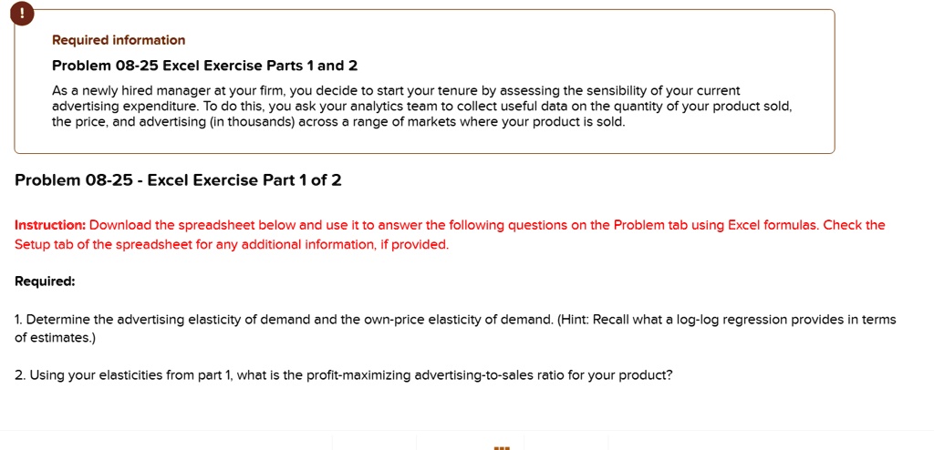 ! Required information Problem 08-25 Excel Exercise Parts 1 and 2 As a ... ! Required information Problem 08-25 Excel Exercise Parts 1 and 2 As a ...