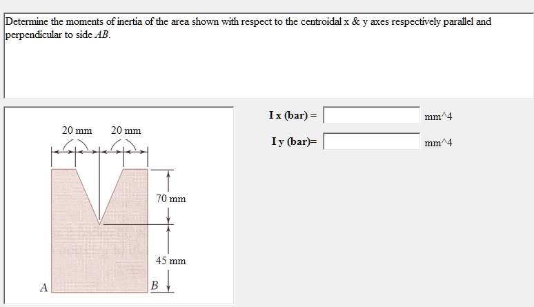 SOLVED: Determine the moments of inertia of the area shown with respect ...