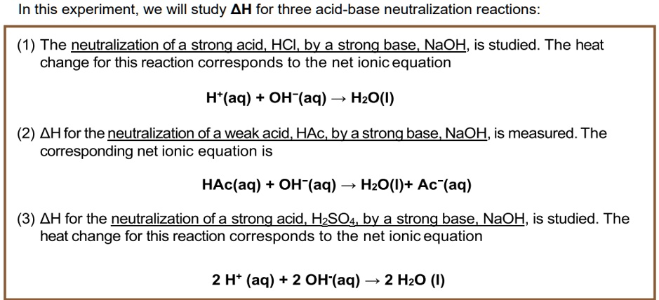 SOLVED: Thermochemistry Lab: Enthalpy of Neutralization Data Table: HCl/NaOH: Initial ...