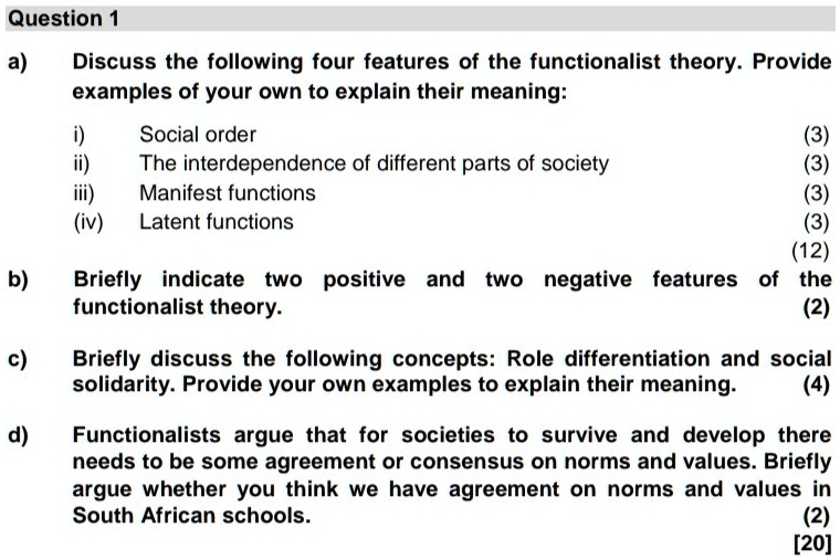 SOLVED: Question 1 a) Discuss the following four features of the ...