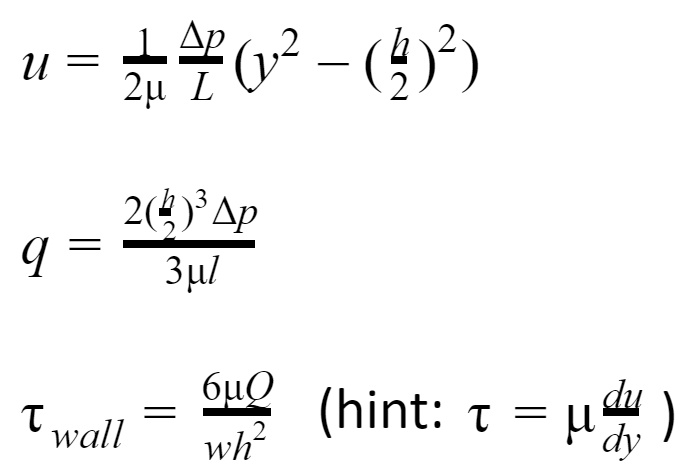 SOLVED: Flow velocity (u) for a channel is shown in the equation where ...