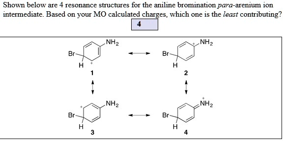 shown below are resonance structures for the aniline bromination para ...