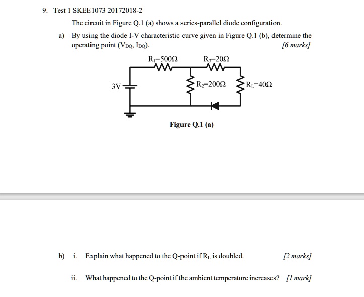 Solved Test 1 Skee1073 2017 2018 2 The Circuit In Figure Q 1 A Shows