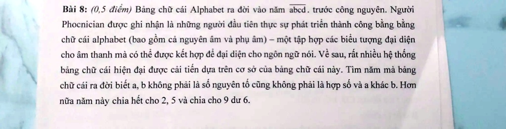 Solved Bà I 8 0 5 Ä‘iáƒm Bảng ChᯠCái Alphabet Ra Ä‘á I Và O
