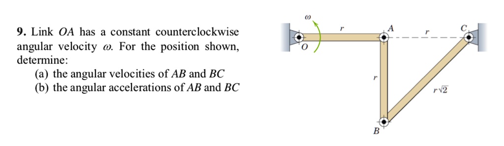 Solved 9 Link Oa Has A Constant Counterclockwise Angular Velocity O 1603