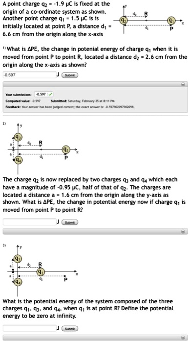 SOLVED: point charge 92 41.9 pC is fixed at the origin of co-ordinate system as shown: Another ...