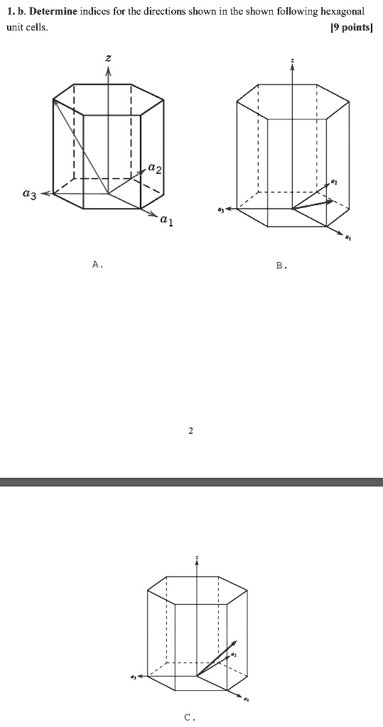 SOLVED: 1.b. Determine indices for the directions shown in the shown ...