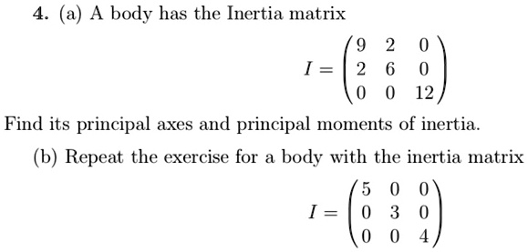 SOLVED: (a) A body has the Inertia matrix 12 Find its principal axes and principal moments of ...