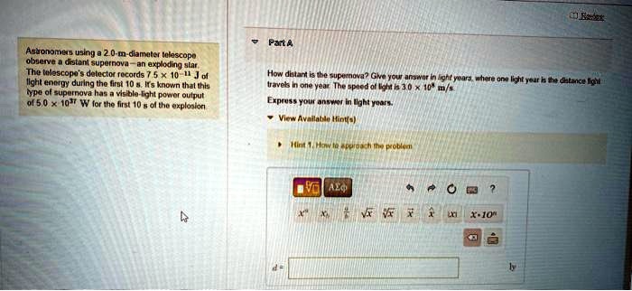 SOLVED: Texts: Astronomers using a 2.0-m-diameter telescope observe a ...