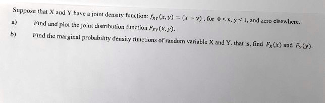Solvedsuppose That X And Havc Joint Density Function Fxx Xy Xy For 0 