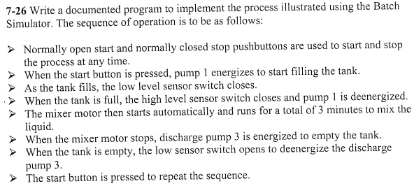 7-26 Write a documented program to implement the process illustrated ...