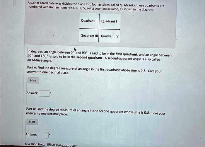 [GET ANSWER] A pair of coordinate axes divides the plane into four ...