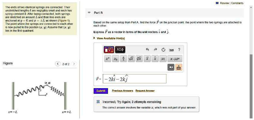 reviewconstants tho ends ol two ontical springs are connected their ...