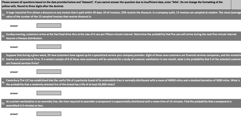 SOLVED:Please answer all questions based on the data provided below and ...